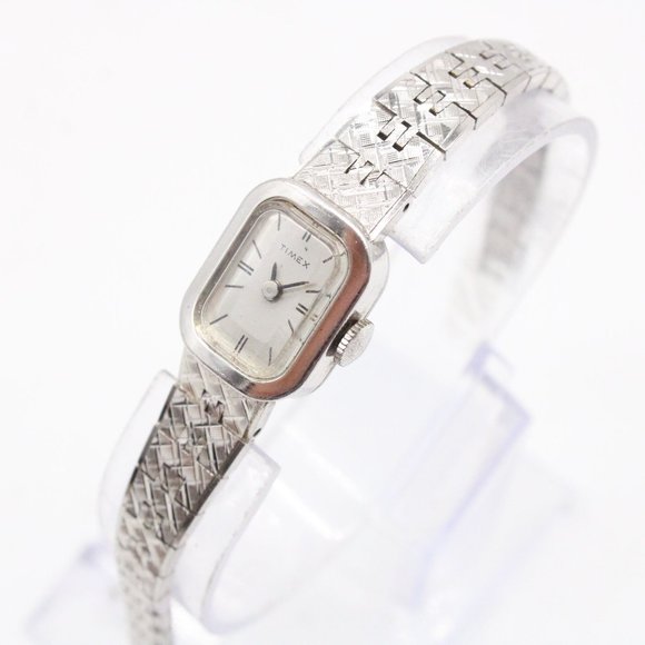 Timex | Accessories | Vintage Timex Watch Womens Silver Tone Stainless ...